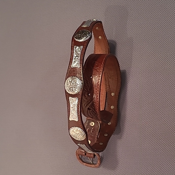 Handmade | Accessories | Tooled Leather Concho Belt | Poshmark